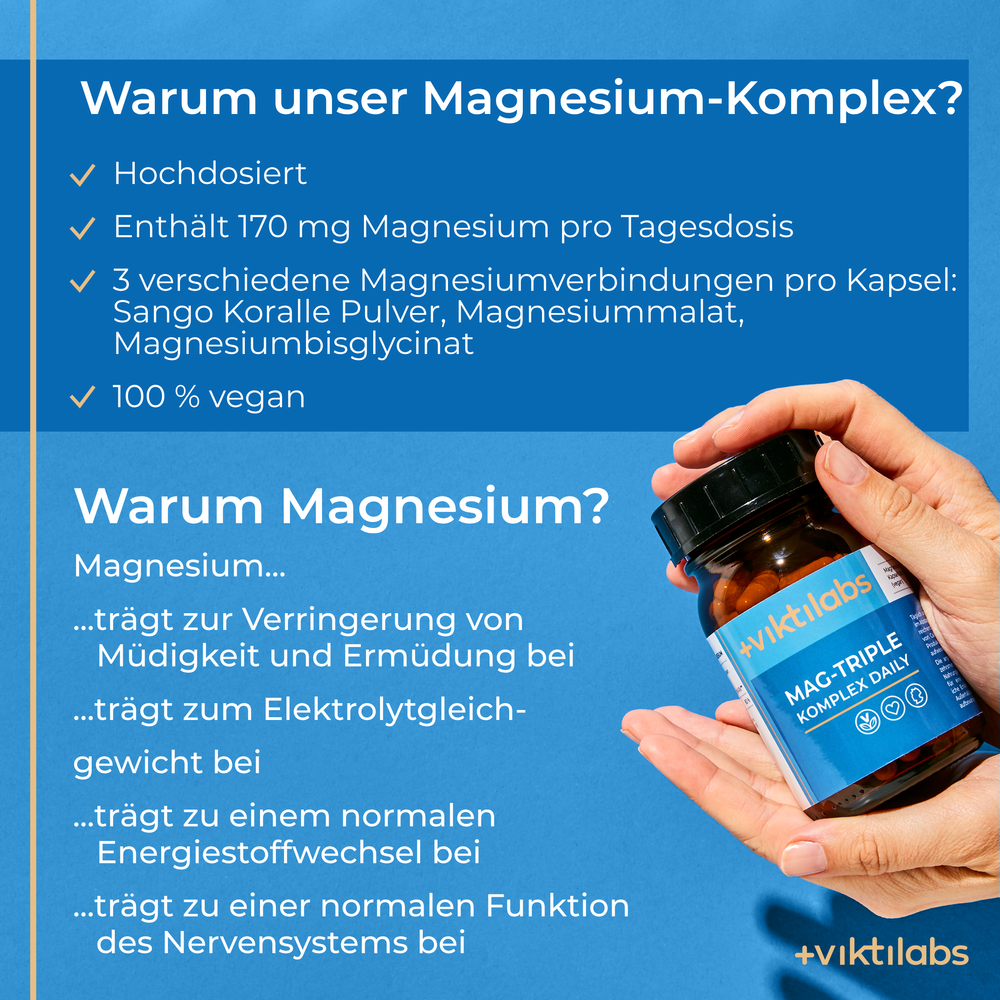 Mag-Triple® Daily: Hochverträglicher Dreifach-Magnesium-Komplex ohne C