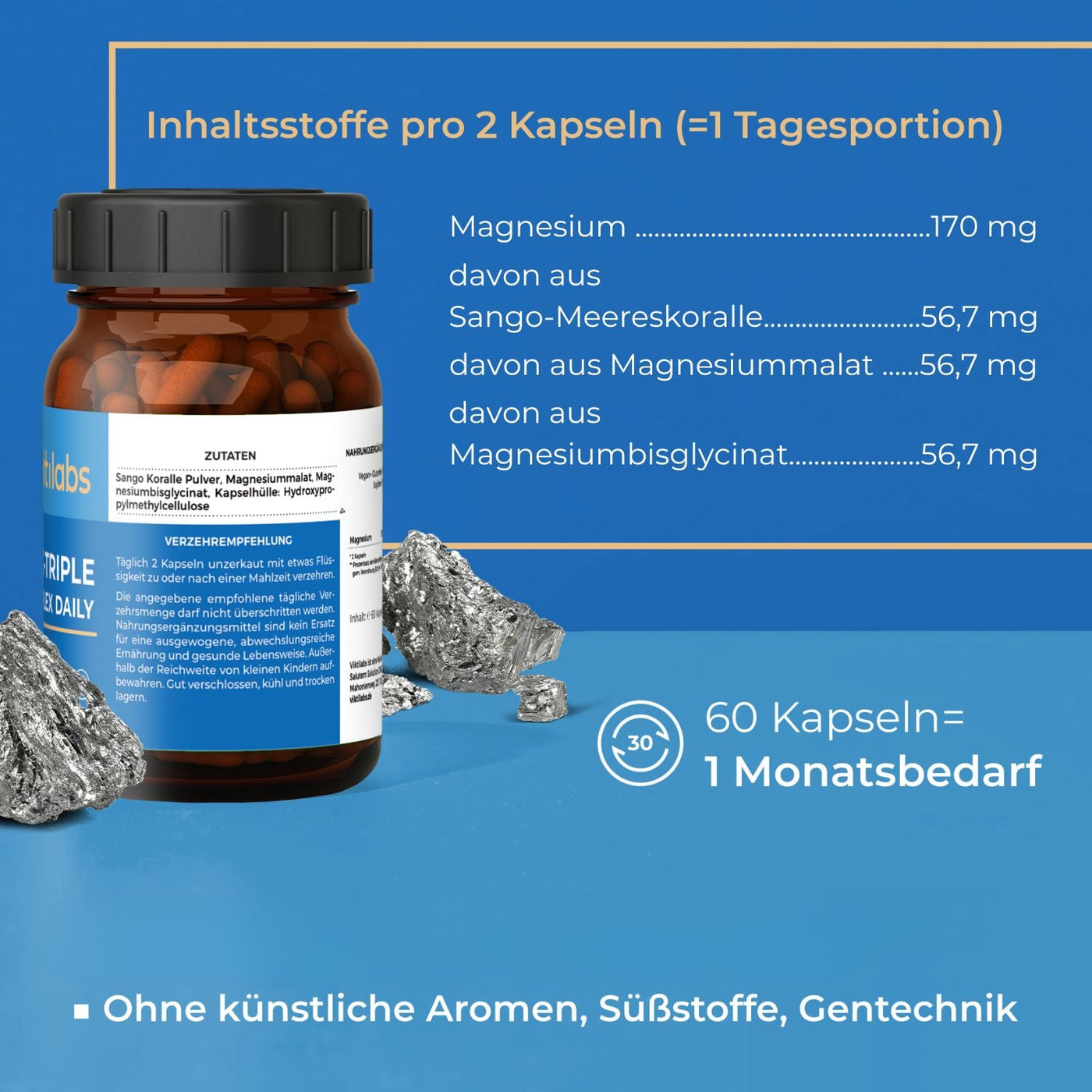 Mag-Triple® Daily: Hochverträglicher Dreifach-Magnesium-Komplex ohne C